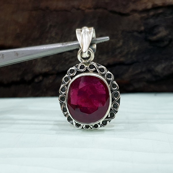 Natural Ruby Pendant - Etsy