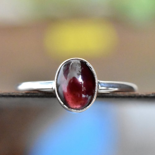 Red Garnet Ring Handmade Ring 925 Solid Sterling Silver - Etsy
