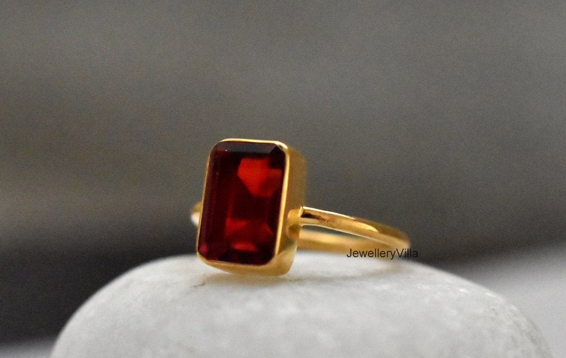 Red Garnet Ring Handmade Ring 925 Solid Sterling Silver - Etsy