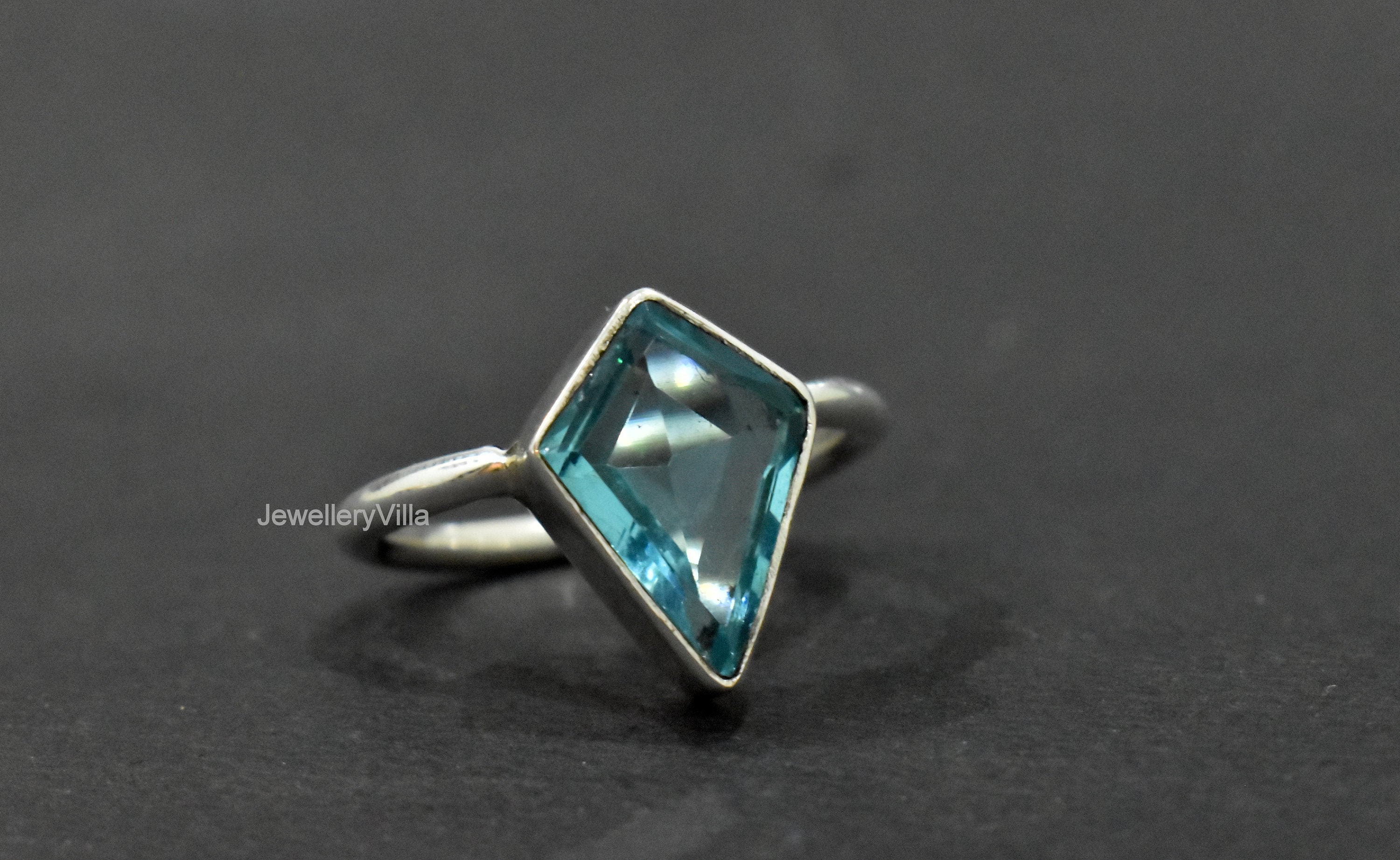 Aquamarine Ring Kite Shape Ring 925 Solid Sterling Silver - Etsy