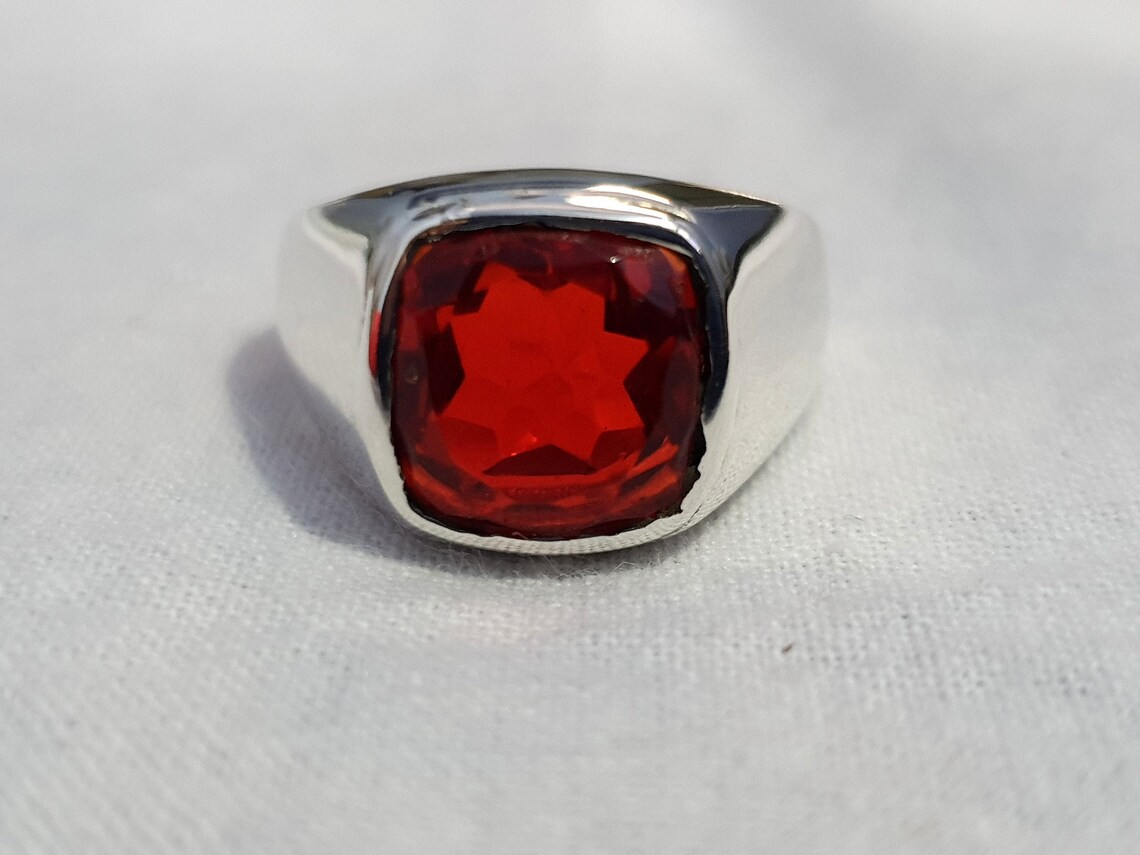 Red Garnet Ring 925 Solid Sterling Silver Ring Red Garnet - Etsy