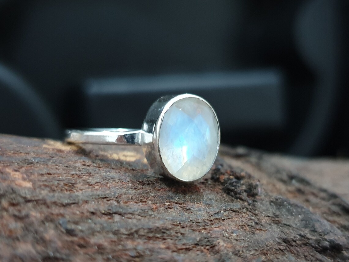 Moonstone Ring, Solid Sterling Silver Ring, Handmade Ring, Gemstone ...