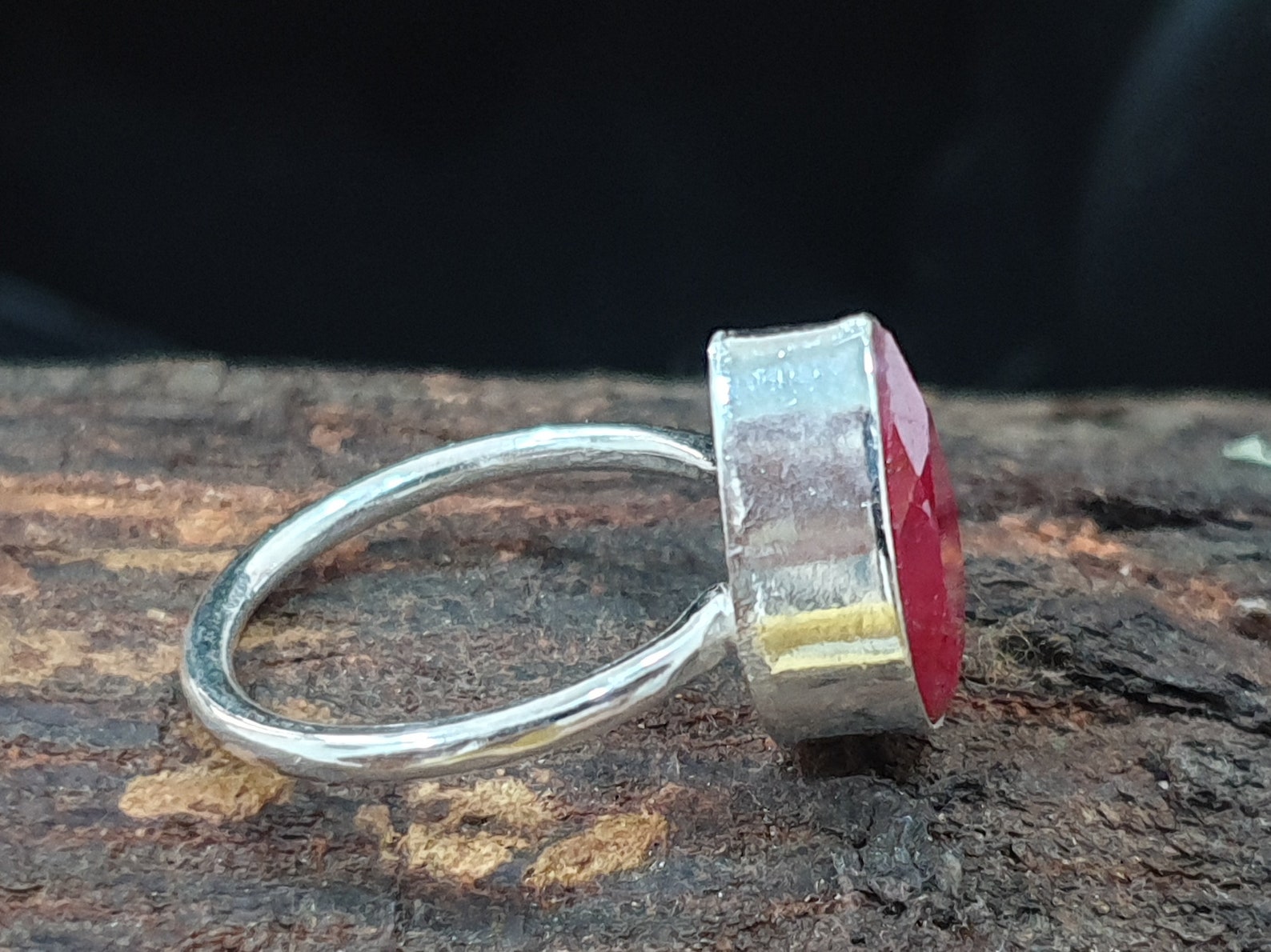 Natural Red Ruby Ring 925 Solid Silver Ring Gemstone Ring - Etsy