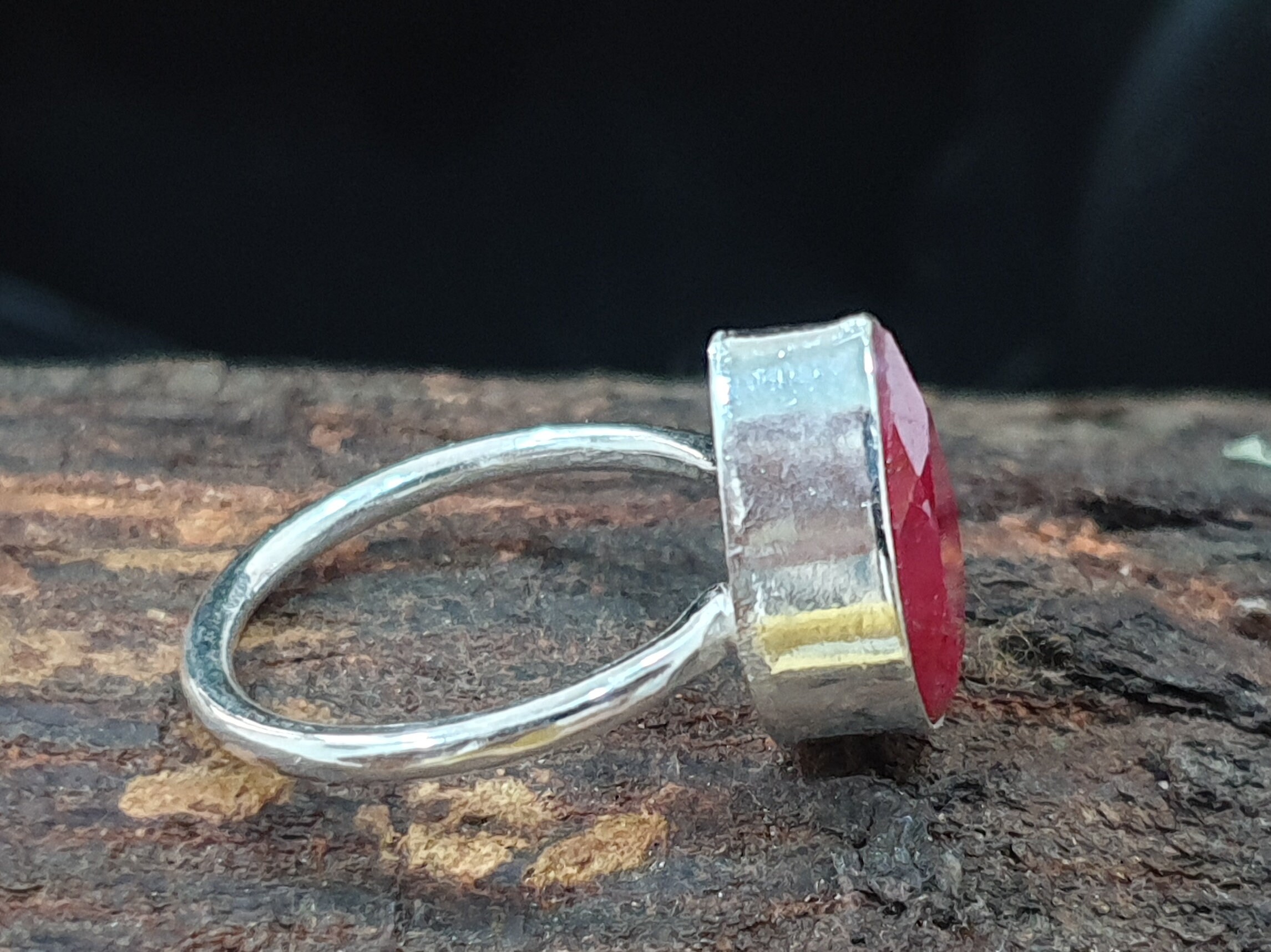 Natural Red Ruby Ring 925 Solid Silver Ring Gemstone Ring - Etsy