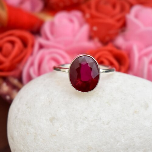 Natural Ruby Ring Womens Ring Handmade Ring 925 Solid - Etsy