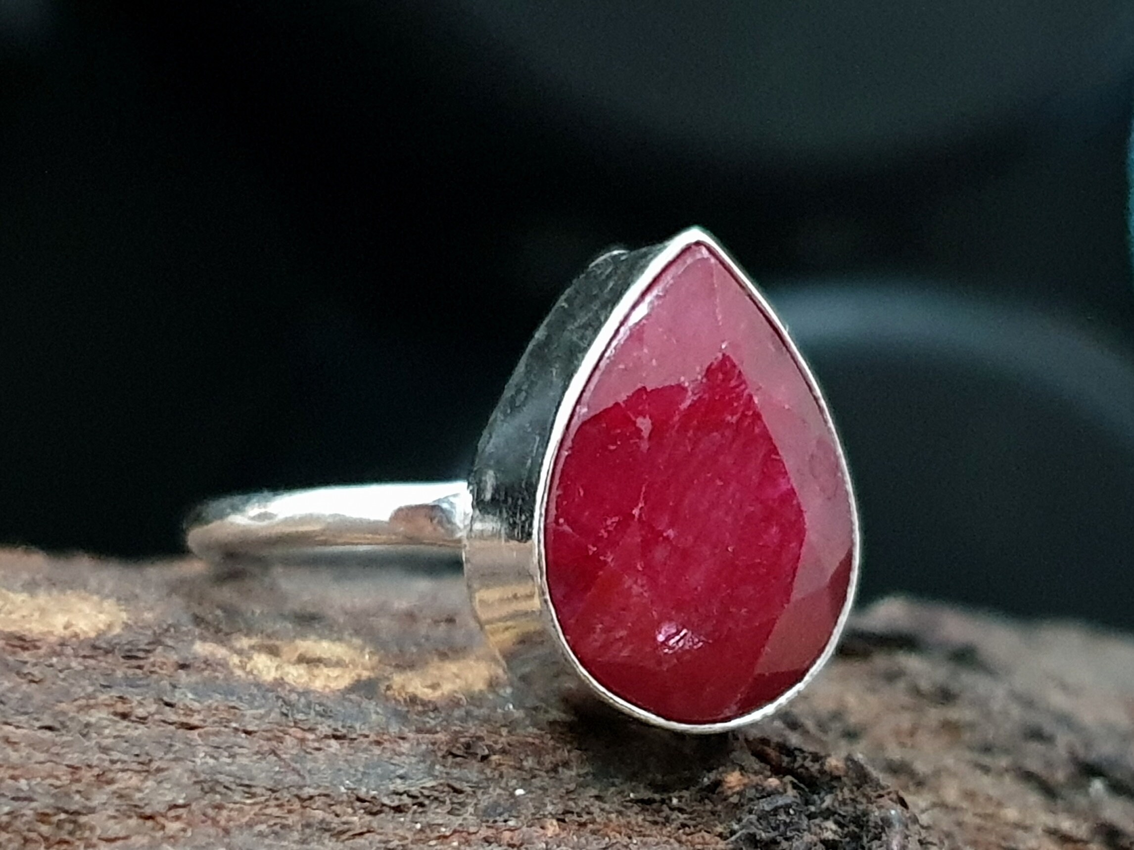 Natural Red Ruby Ring 925 Solid Silver Ring Gemstone Ring - Etsy