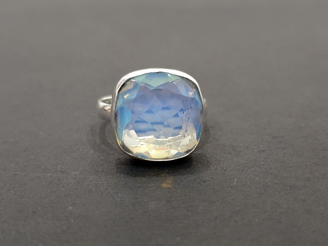 Opalite Ring, 925 Solid Sterling Silver Opalite Quartz Gemstone Ring ...