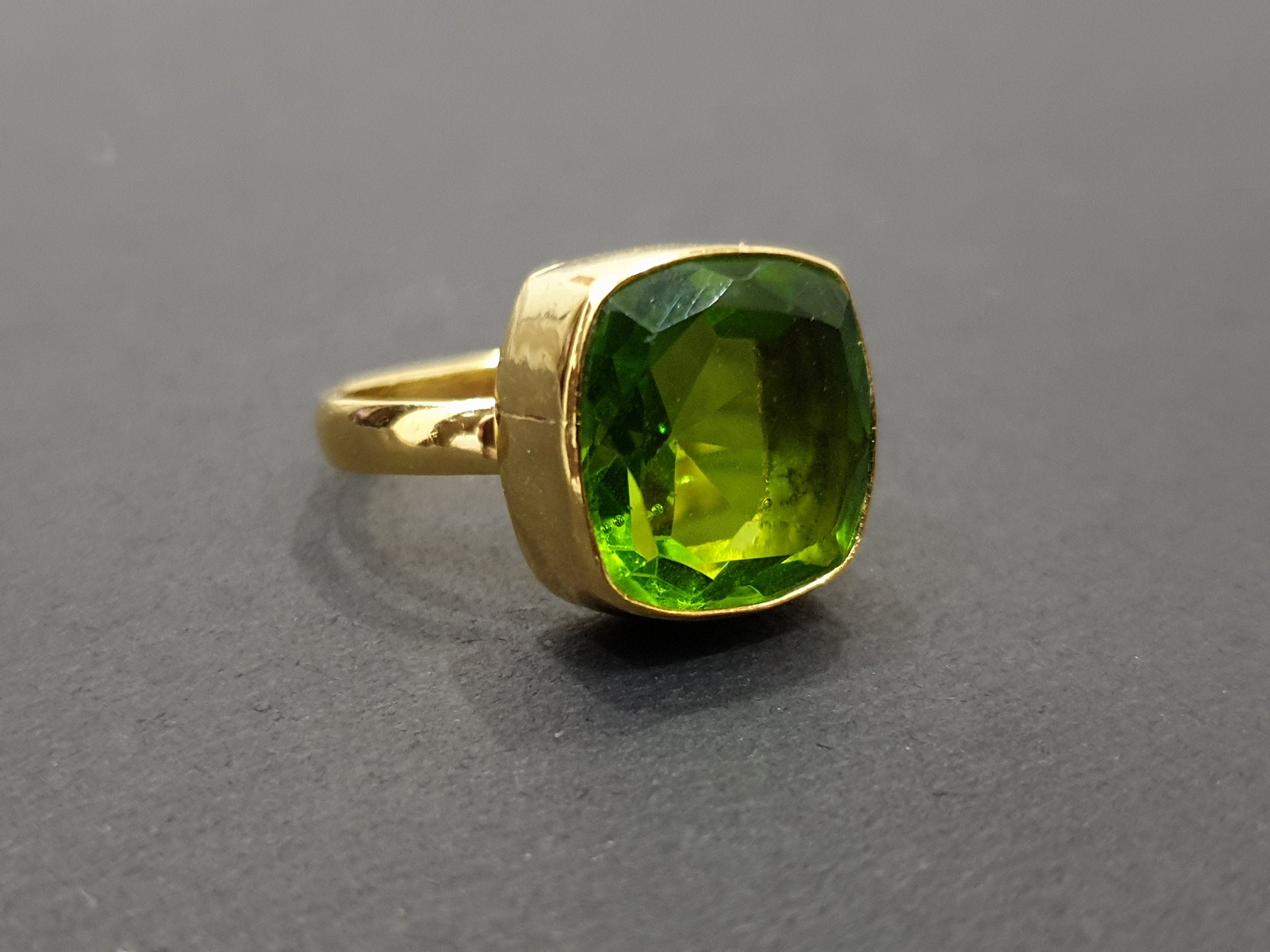 Green Peridot Ring Handmade Ring Green Quartz Gemstone Ring - Etsy