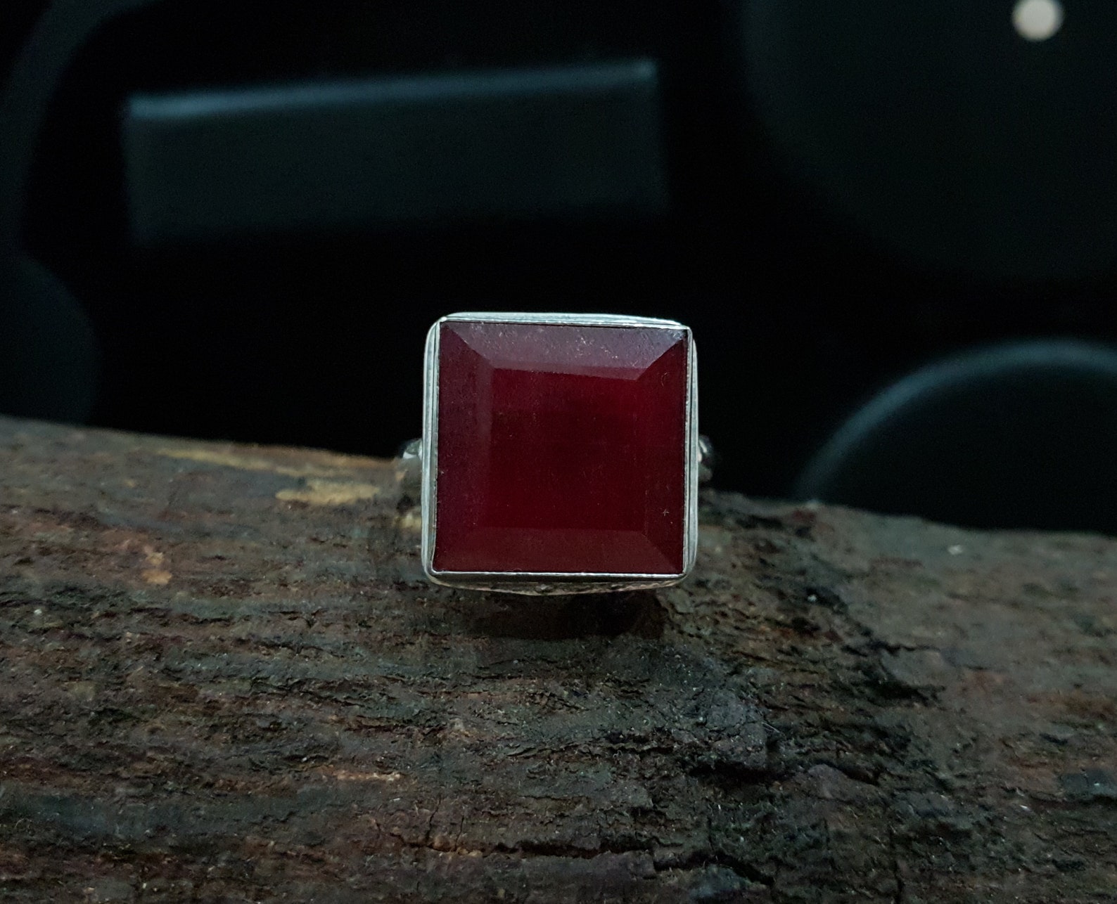 Natural Dark Red Ruby Ring 925 Solid Sterling Silver Ring | Etsy