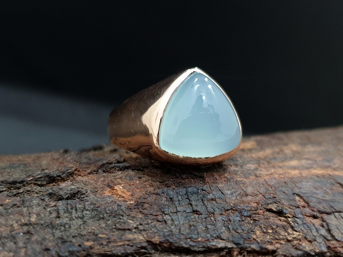 Chalcedony Ring Silver 925 Solid Sterling Silver Ring | Etsy