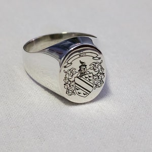 Coat of Arms Signet Ring, Custom Personalized Ring, Engraved Ring ...