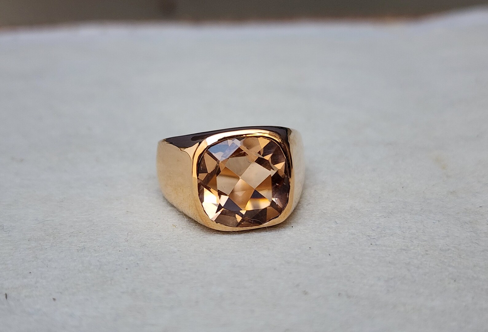 Morganite Cushion Signet Ring 925 Sterling Silver Ring - Etsy