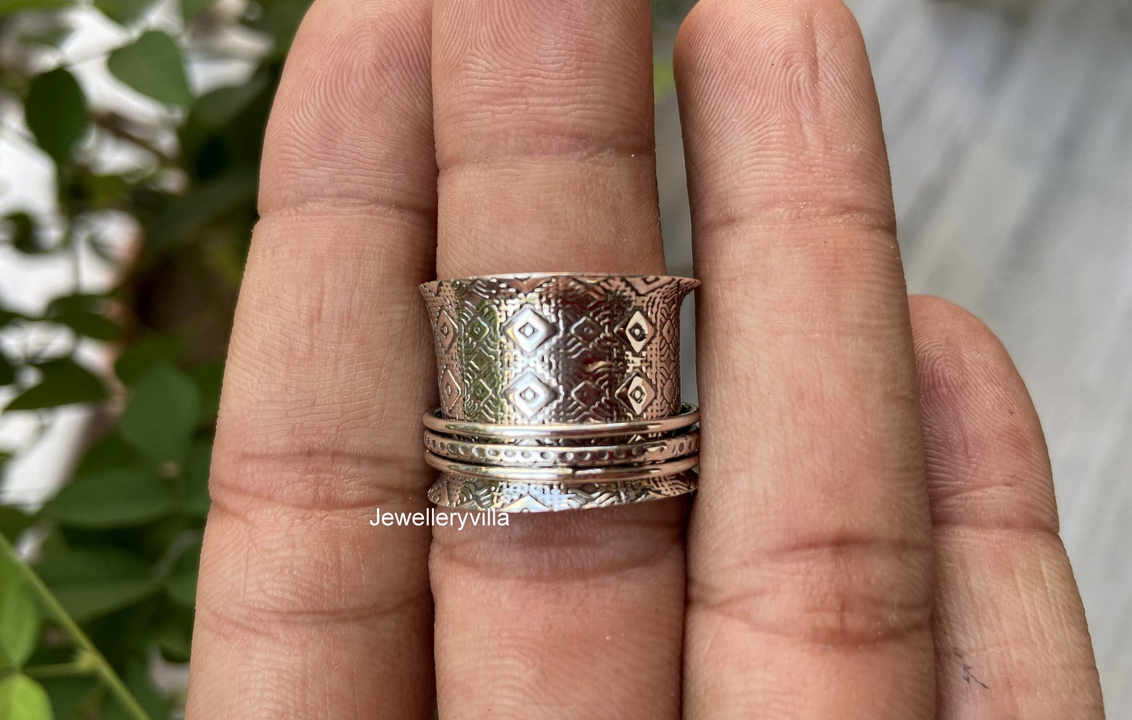 Silver Spinner Ring Antique 925 Solid Silver Ring Handmade - Etsy