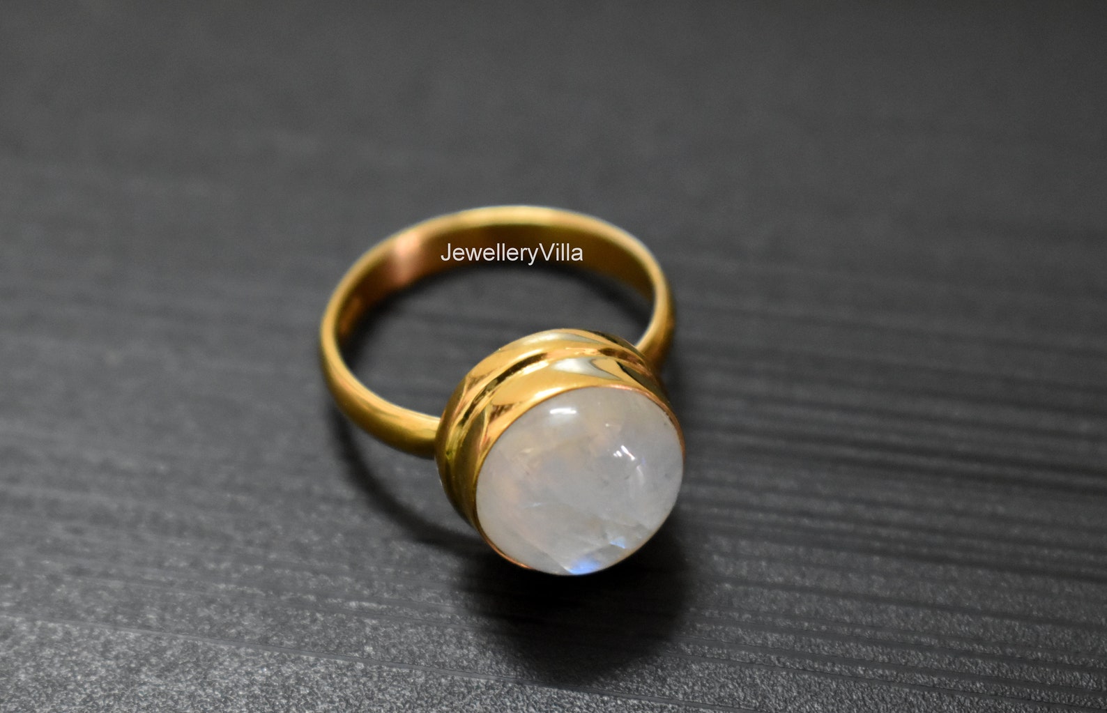 Moonstone Ring, Engraved Ring, 925 Solid Sterling Silver Ring, Round ...