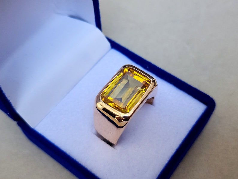 Yellow Citrine Ring, Copper Ring, Citrine Silver Ring, Engraved Ring, Mens Ring, Women Gift Ring ...