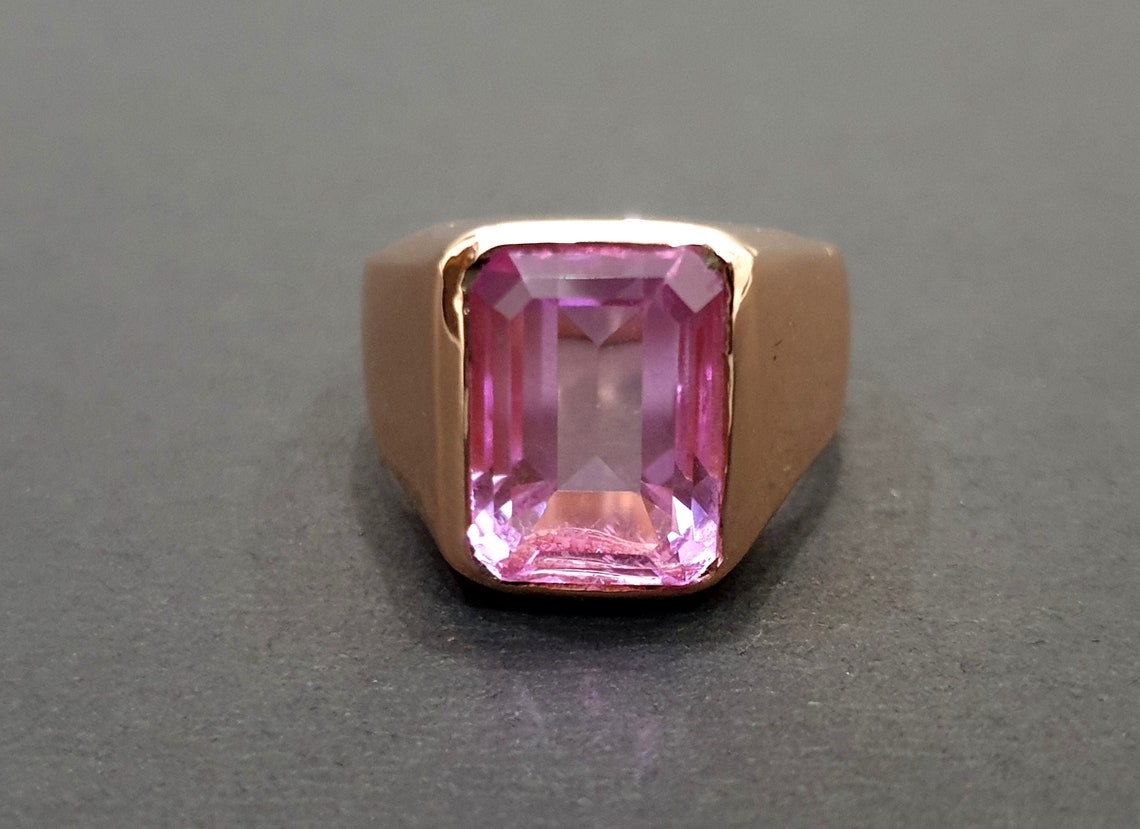 Mens Kunzite Ring 925 Solid Sterling Silver Ring Rose Gold | Etsy