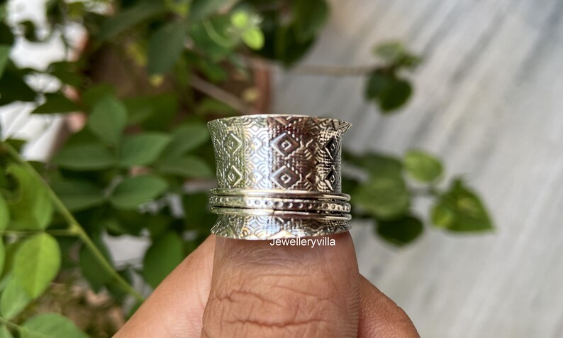 Silver Spinner Ring Antique 925 Solid Silver Ring Handmade - Etsy