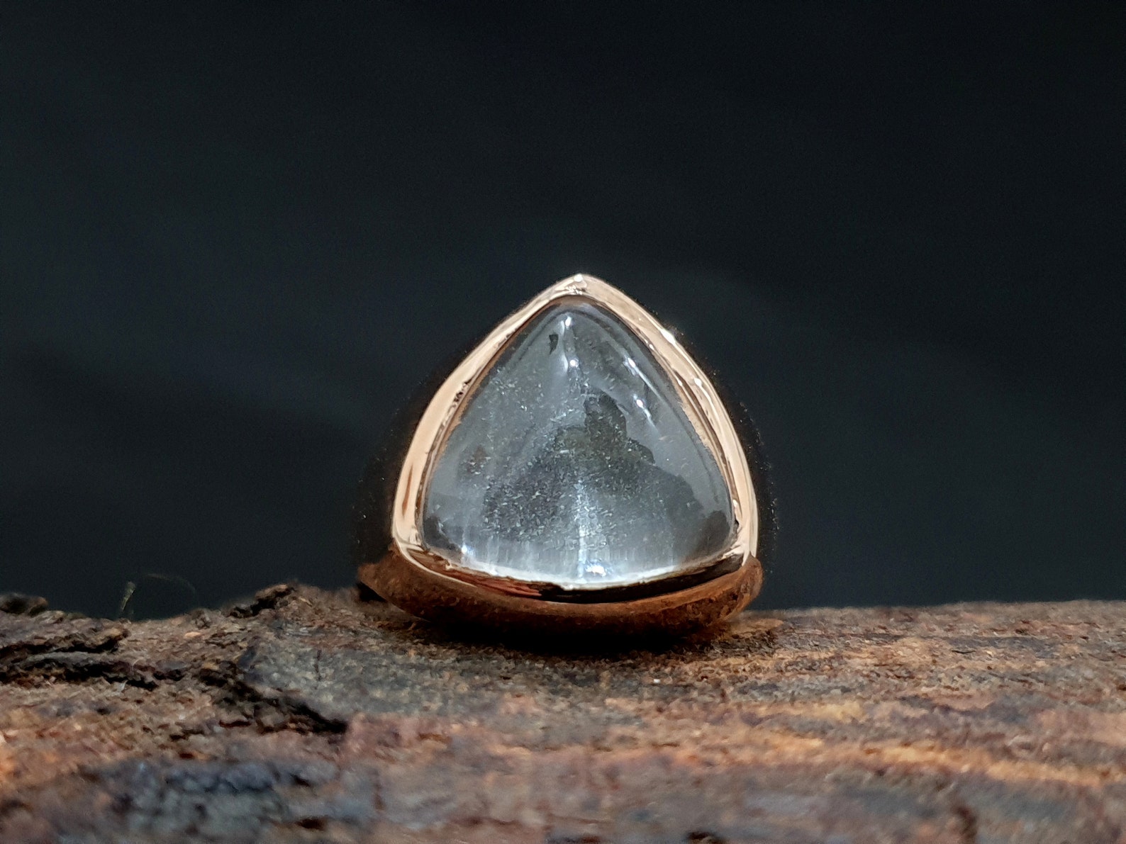 Clear Quartz Ring Mens, 925 Solid Sterling Silver Ring, Rose Gold, 22K ...