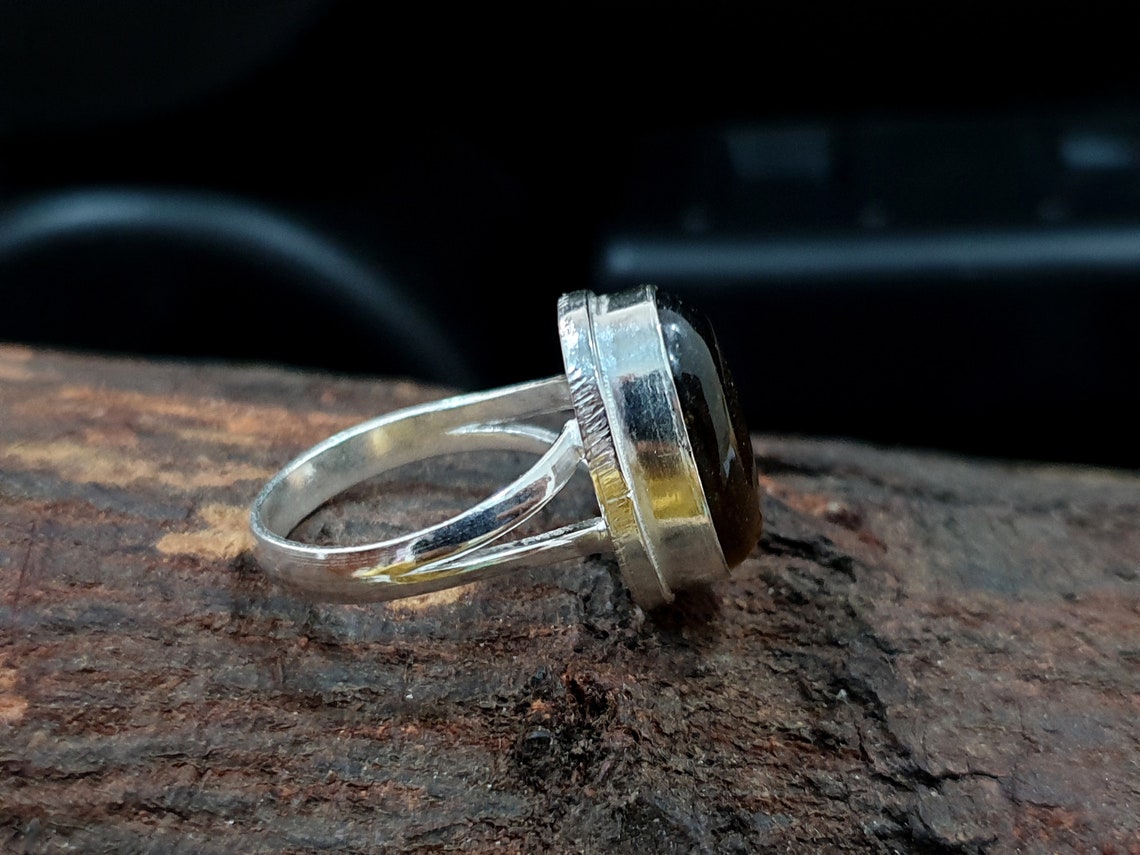 Tigers Eye Ring Natural Gemstone Ring 925 Solid Silver Ring - Etsy