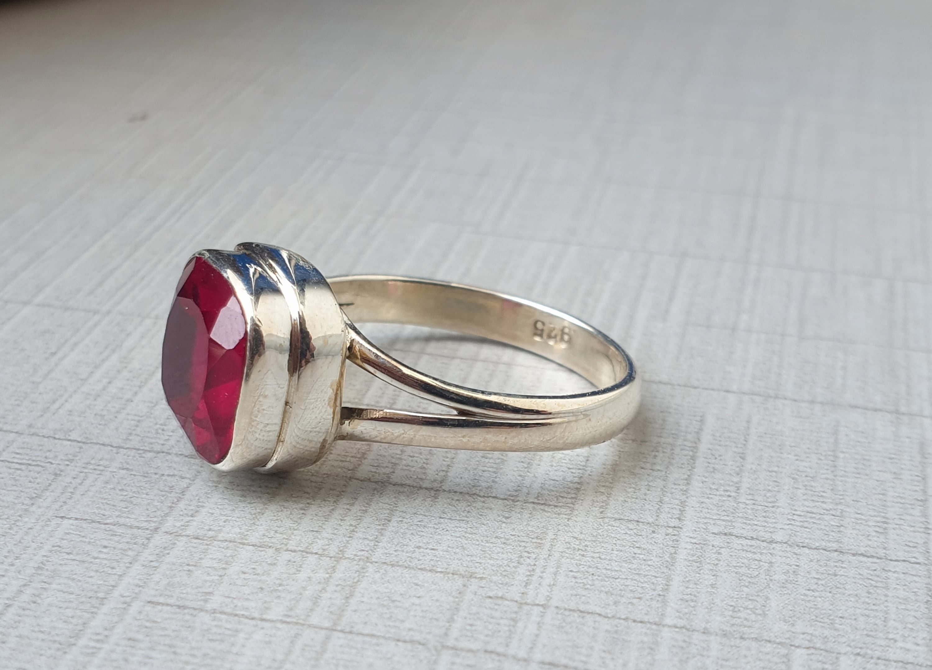 Ruby Ring 925 Solid Sterling Silver Ring Beautiful Treated - Etsy