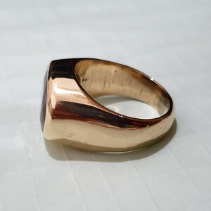 Natural Dark Red Ruby Signet Ring, 925 Solid Sterling Silver Red Ruby ...