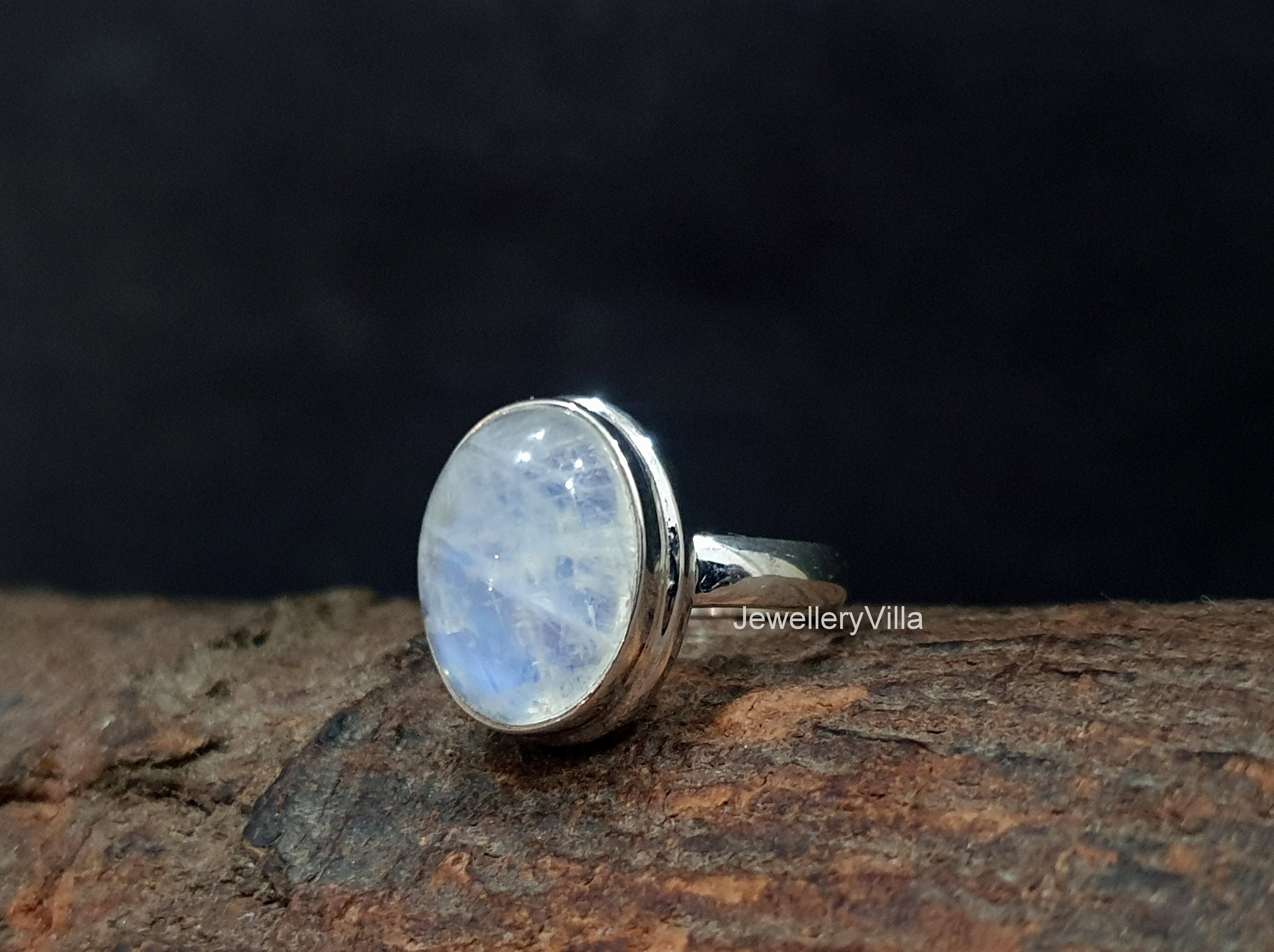 Natural Moonstone Ring 925 Solid Sterling Silver Ring Oval - Etsy