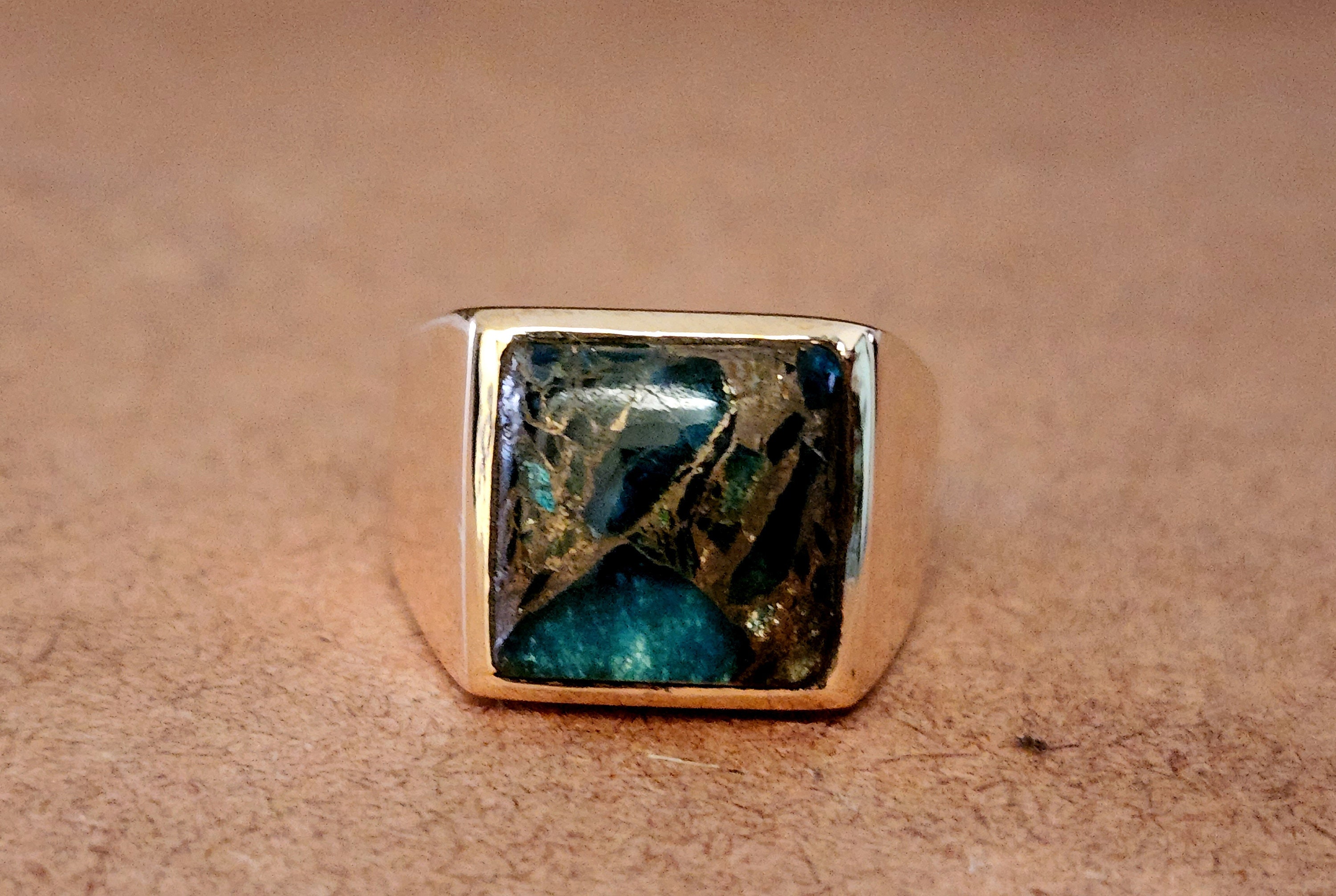 Tourmaline Copper Turquoise Ring Copper Gemstone Ring 925 - Etsy