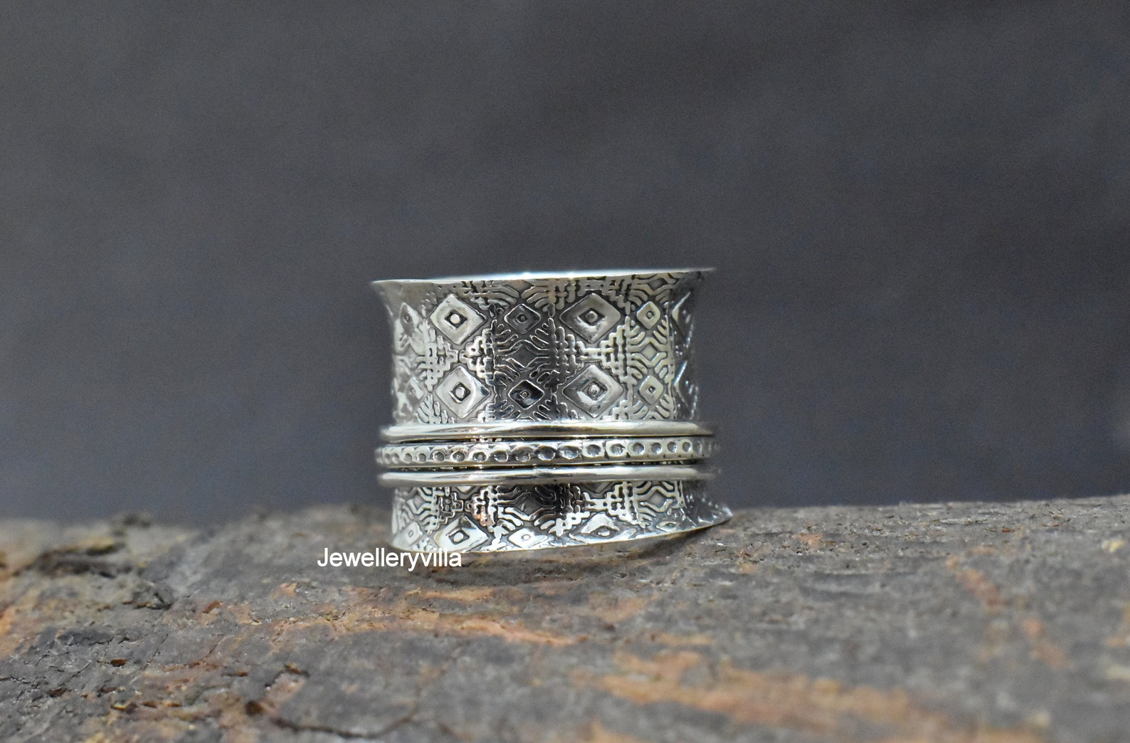 Silver Spinner Ring Antique 925 Solid Silver Ring Handmade - Etsy