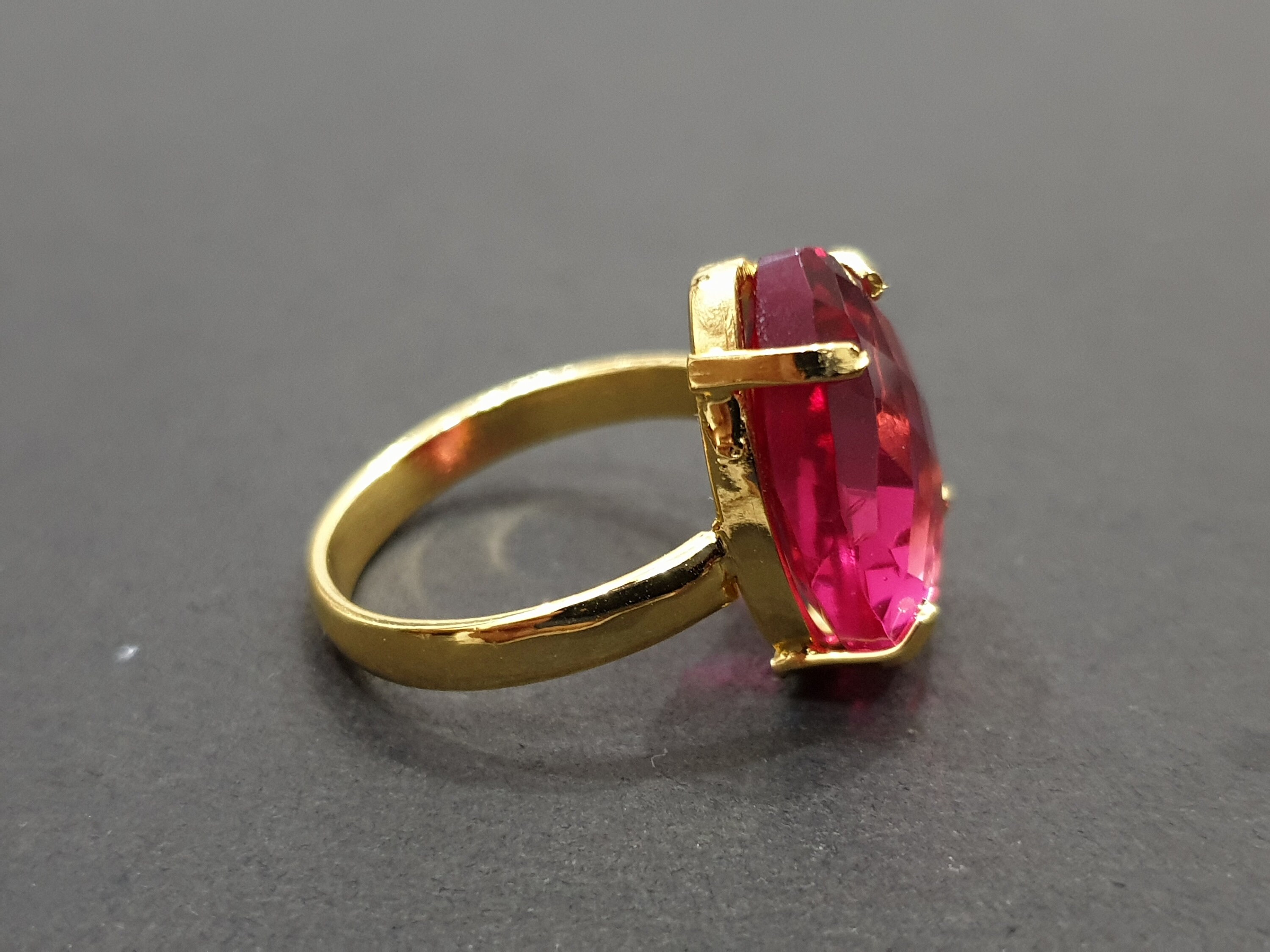 Gold Tourmaline Ring 925 Solid Sterling Silver 22K Yellow | Etsy