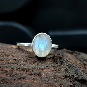 Moonstone Ring, Solid Sterling Silver Ring, Handmade Ring, Gemstone ...