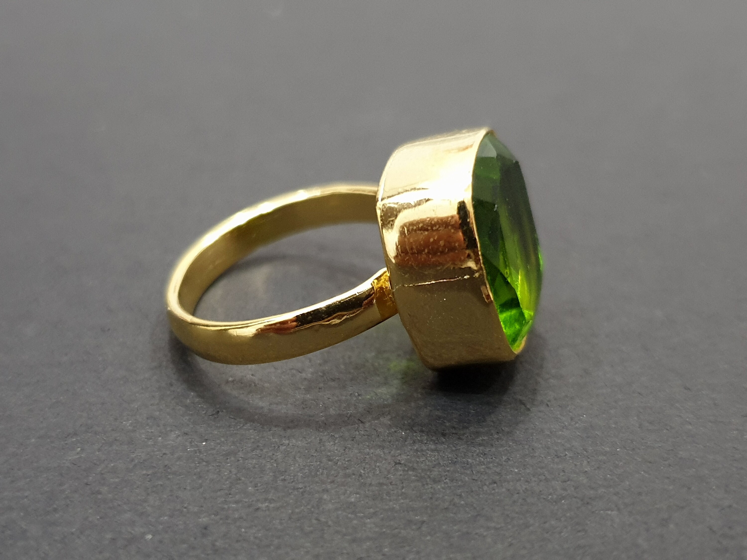 Green Peridot Ring Handmade Ring Green Quartz Gemstone Ring - Etsy