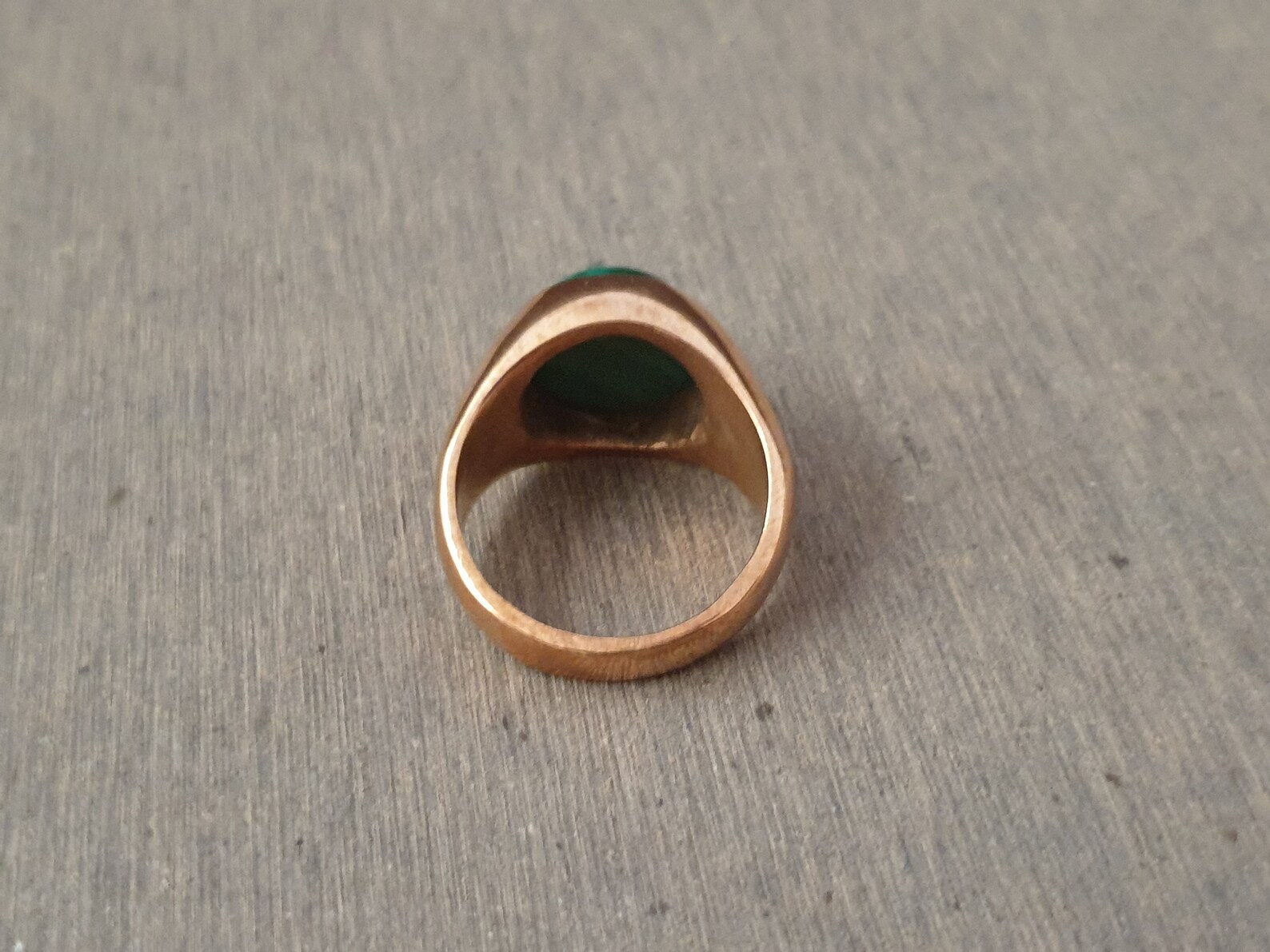 Round Malachite Signet Ring Copper Ring 925 Sterling Silver - Etsy