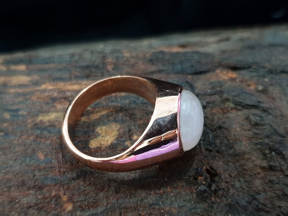 Moonstone Ring Natural Blue Flashy Moonstone 925 Solid | Etsy