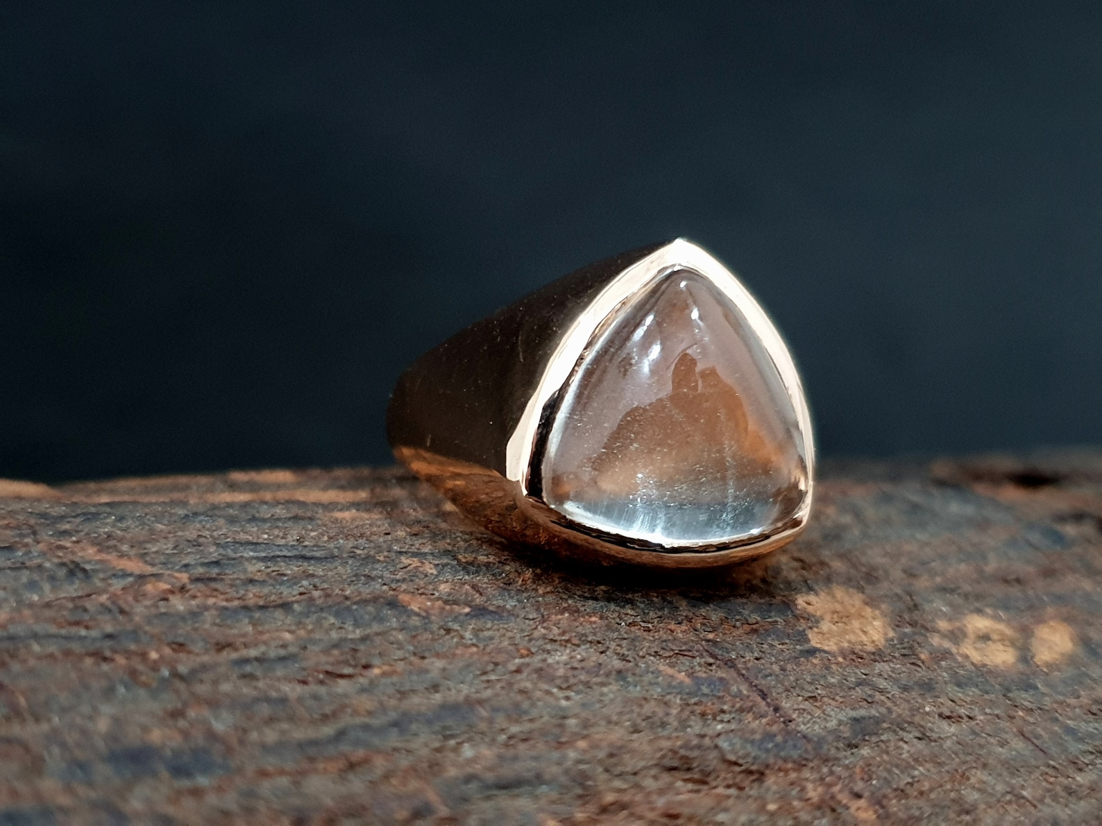 Clear Quartz Ring Mens, 925 Solid Sterling Silver Ring, Rose Gold, 22K ...