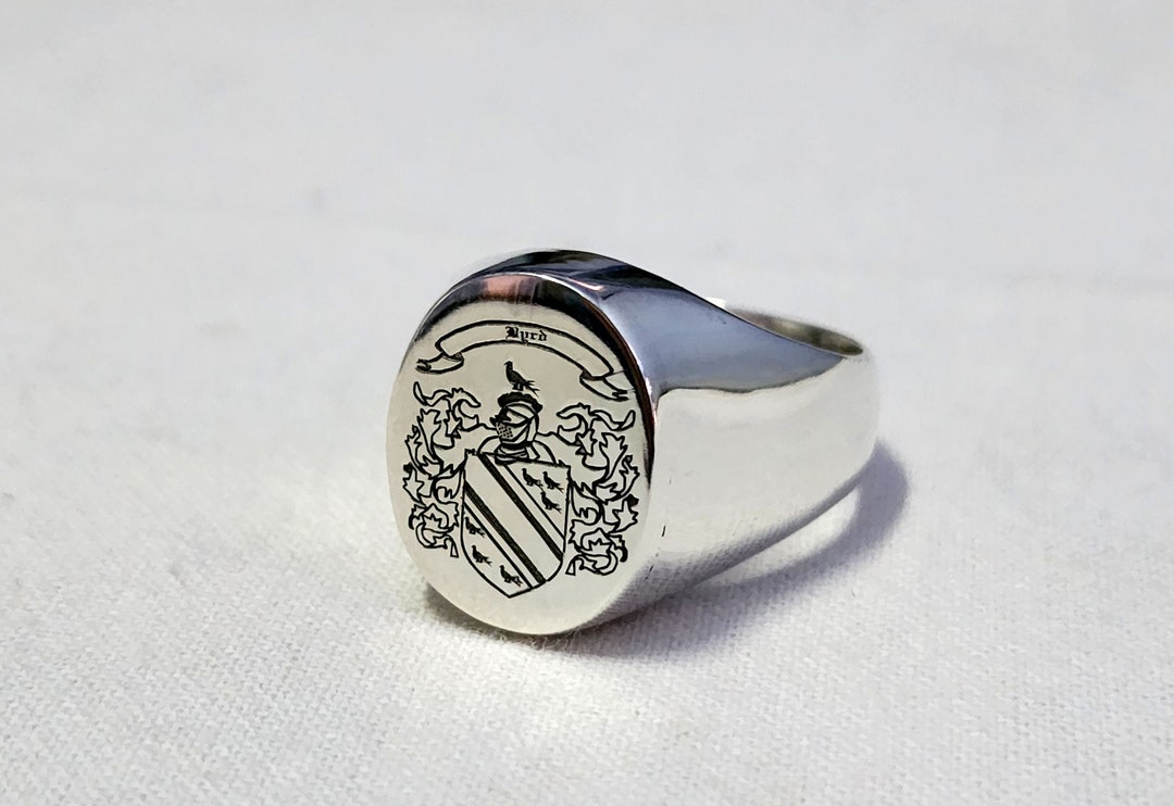 Coat of Arms Signet Ring, Custom Personalized Ring, Engraved Ring ...