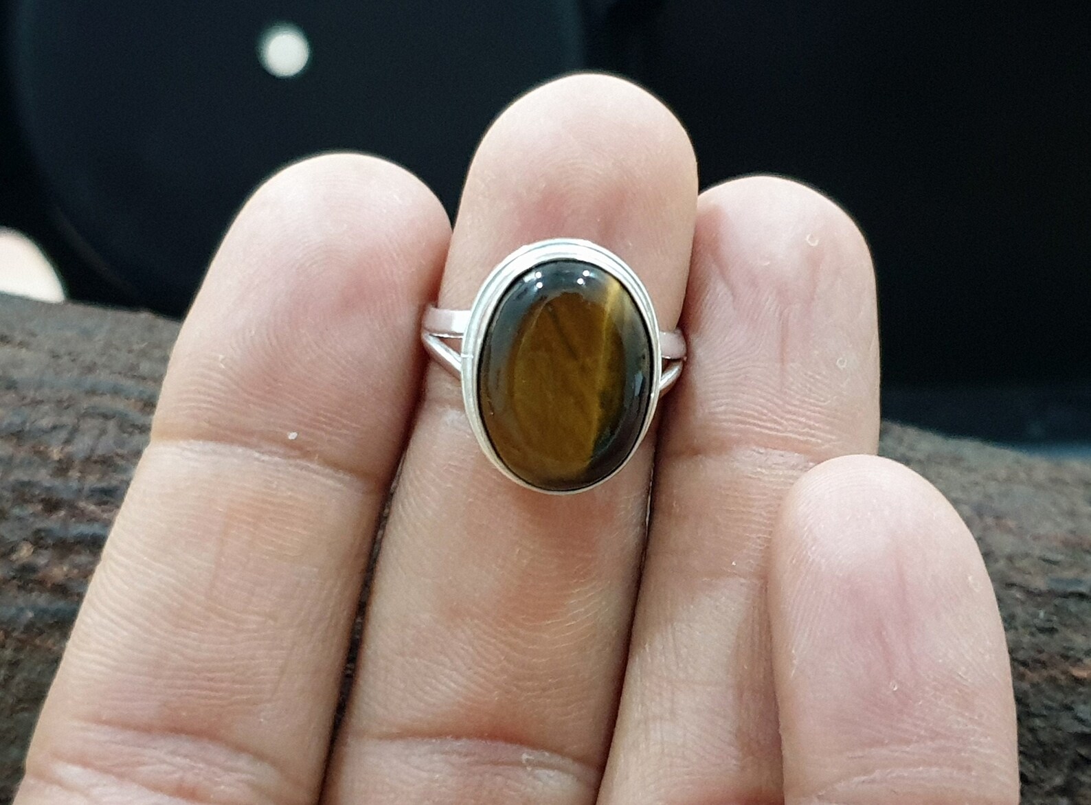 Tigers Eye Ring Natural Gemstone Ring 925 Solid Silver Ring | Etsy
