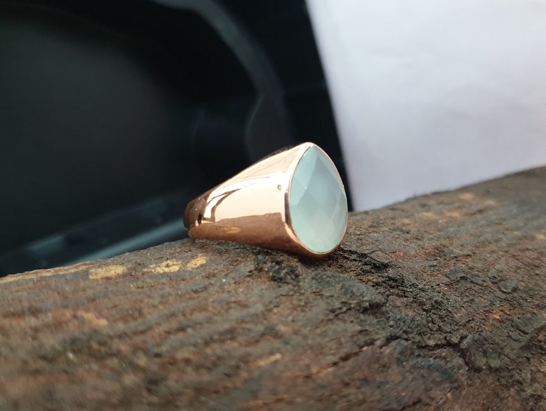 Chalcedony Ring 925 Solid Sterling Silver Natural Aqua - Etsy