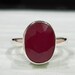 Red Ruby Ring, Oval Imitation Ruby Gemstone Ring, Handmade Ring, 925 ...