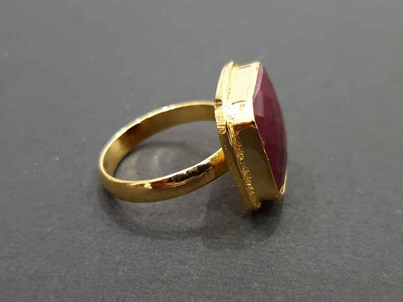 Ruby Ring Gold 925 Solid Sterling Silver 22K Yellow Gold - Etsy