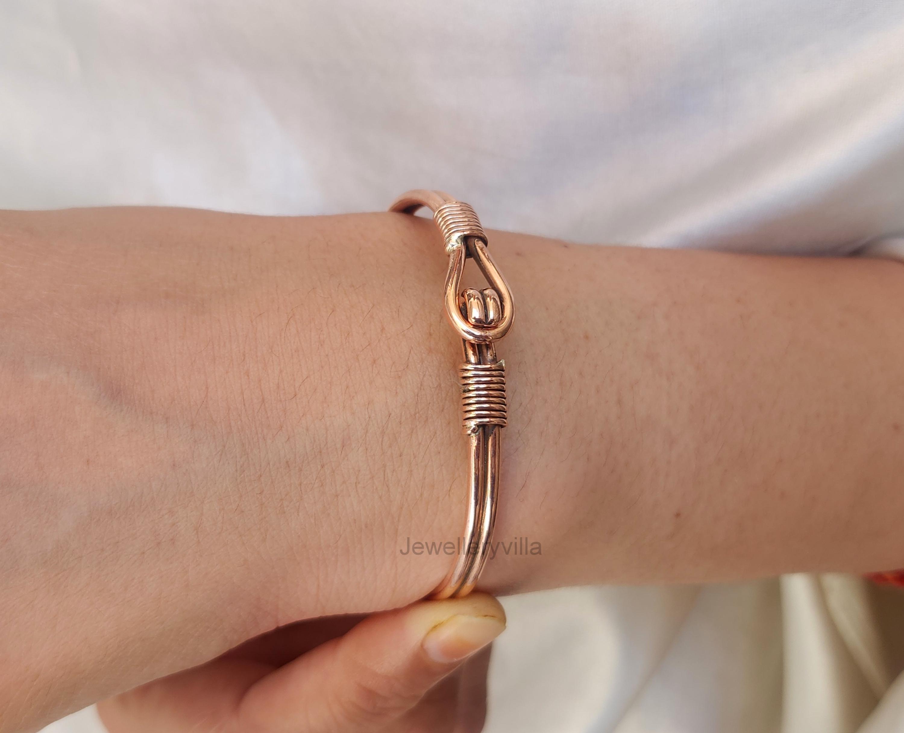 Adjustable Pure Copper Bracelet, 925 Sterling Silver Bracelet, Boho ...