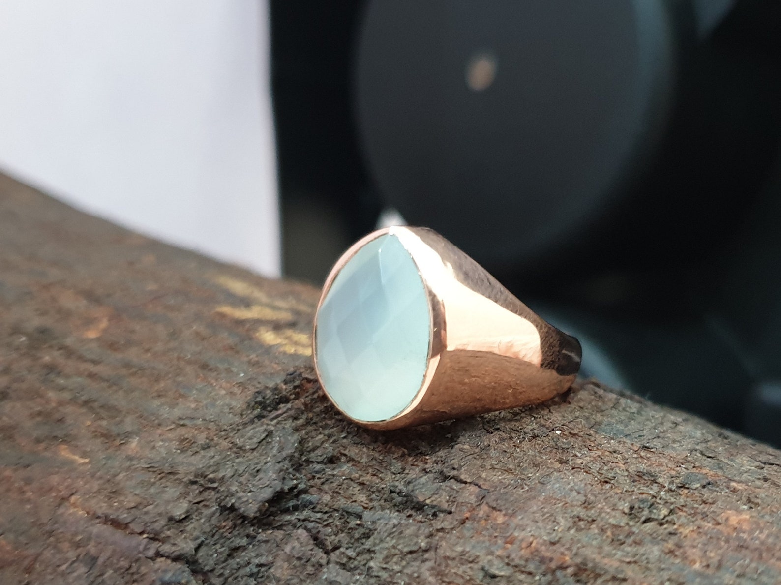 Chalcedony Ring 925 Solid Sterling Silver Natural Aqua - Etsy