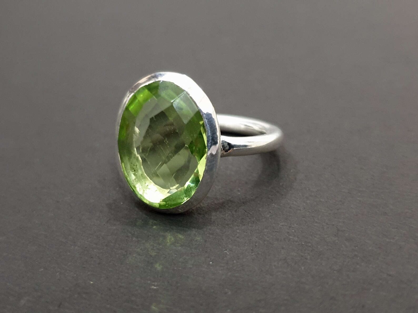 Green Amethyst Ring 925 Solid Sterling Silver Amethyst - Etsy