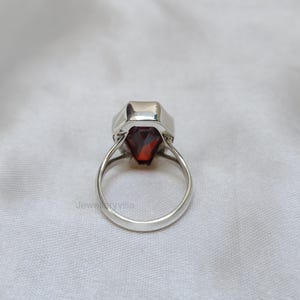 Natural Garnet Coffin Ring, 925 Solid Sterling Silver, Coffin Shape ...