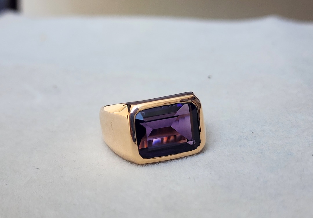 Purple Amethyst Ring, Copper Ring, 925 Solid Sterling Silver, Purple ...