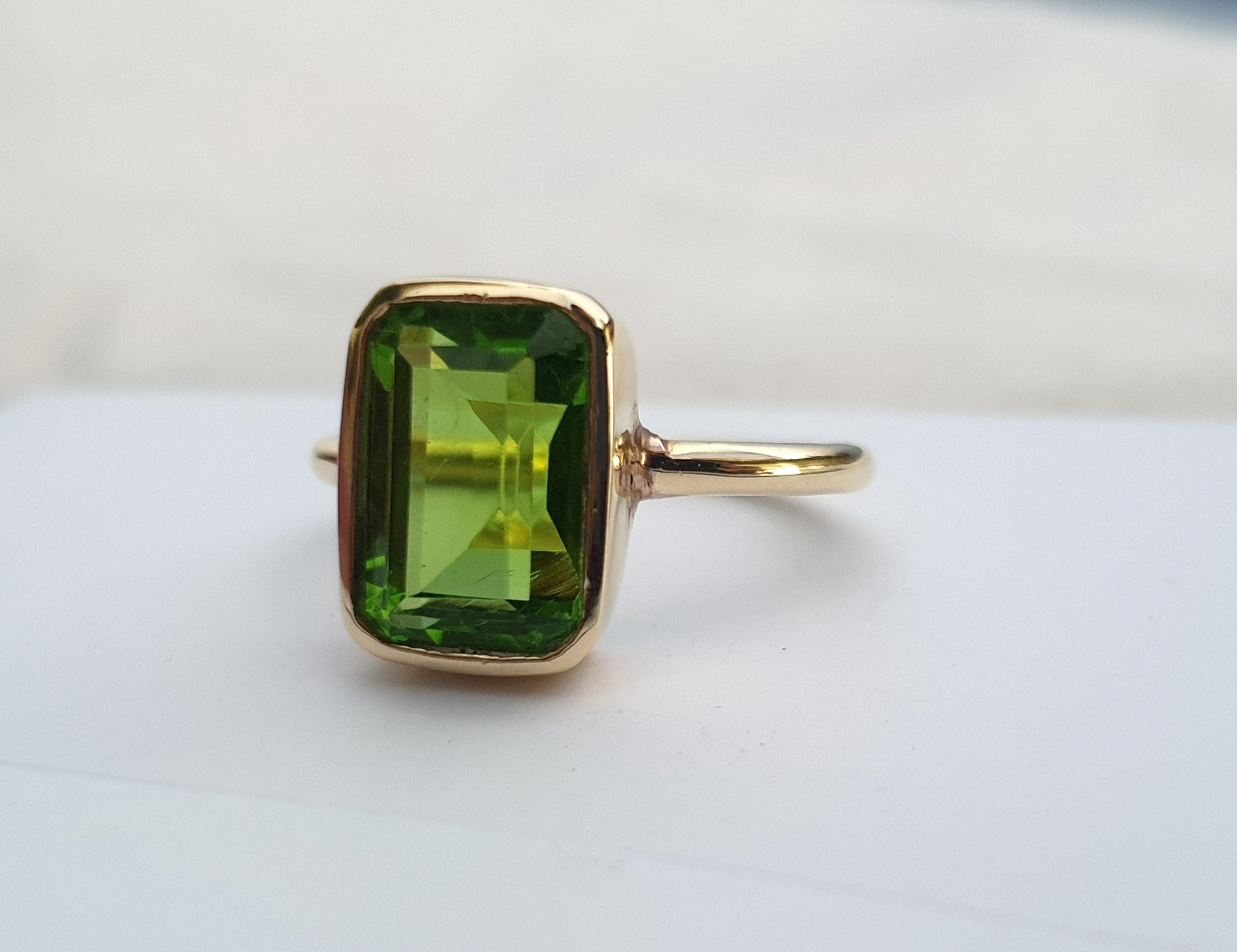 Peridot Ring 925 Solid Sterling Silver Beautiful Cushion Cut - Etsy