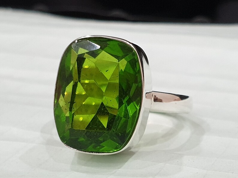 Peridot Ring 925 Solid Sterling Silver Ring Green Peridot - Etsy