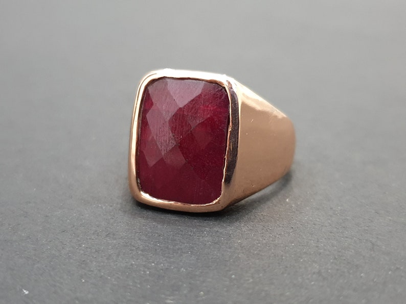 Ruby Mens Ring 925 Solid Sterling Silver Ring Brolite Cut - Etsy