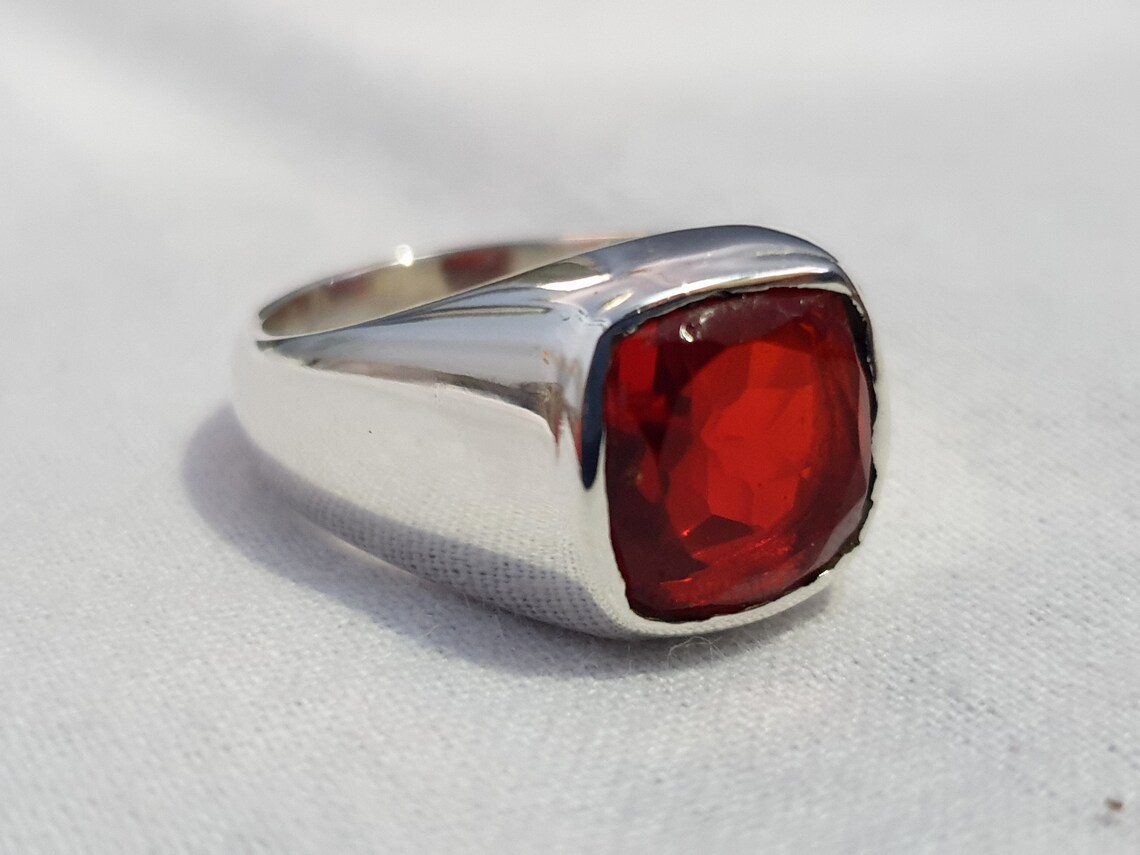 Red Garnet Ring 925 Solid Sterling Silver Ring Red Garnet - Etsy