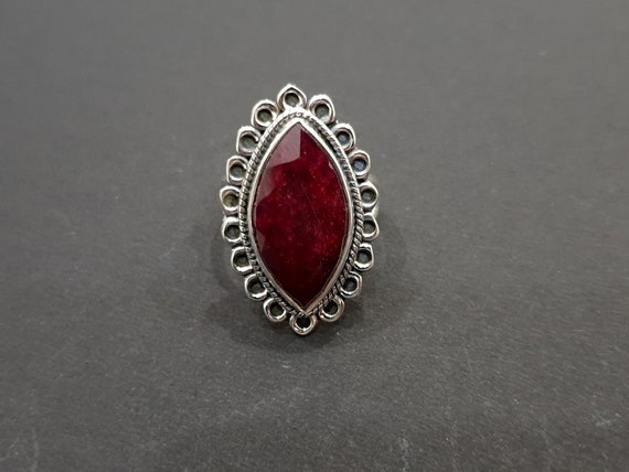 Ruby Ring Natural Dark Red Ruby Ring Handmade 925 Sterling | Etsy