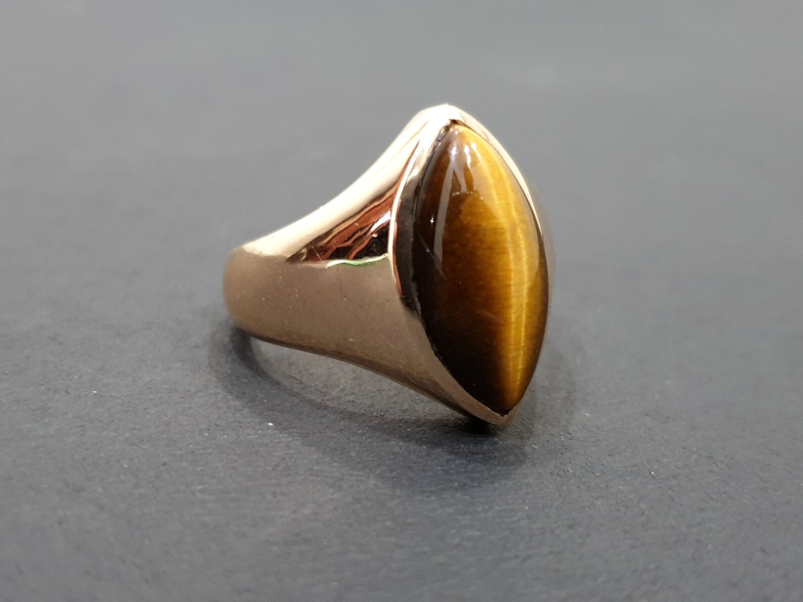 Tiger Eye Ring Gold Mens Ring 925 Solid Sterling Silver - Etsy